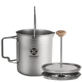 Bestargot Camping Titanium French Press Coffee Maker, 750ml, for Hiking, Backpacking, Road ...